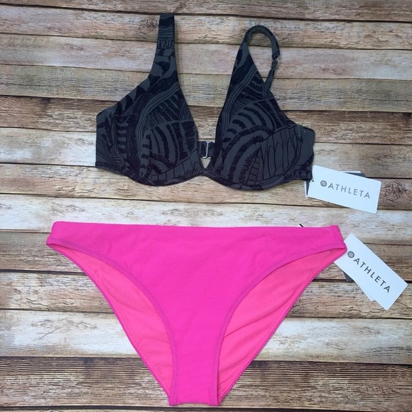 Athleta | Swim | Athleta 2 Piece Blackpink Bikini Swim Suit Set | Poshmark